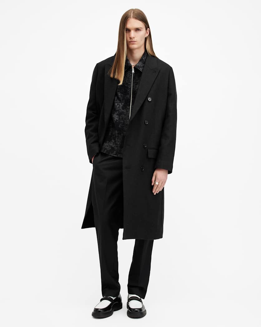 Arcade Wool Blend Relaxed Fit Coat Black | ALLSAINTS US
